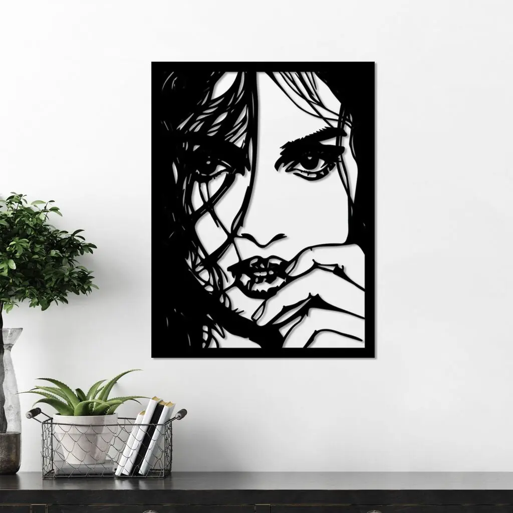 Wallity Zidna dekoracija Mirabella, 56 x 42 cm, Crna