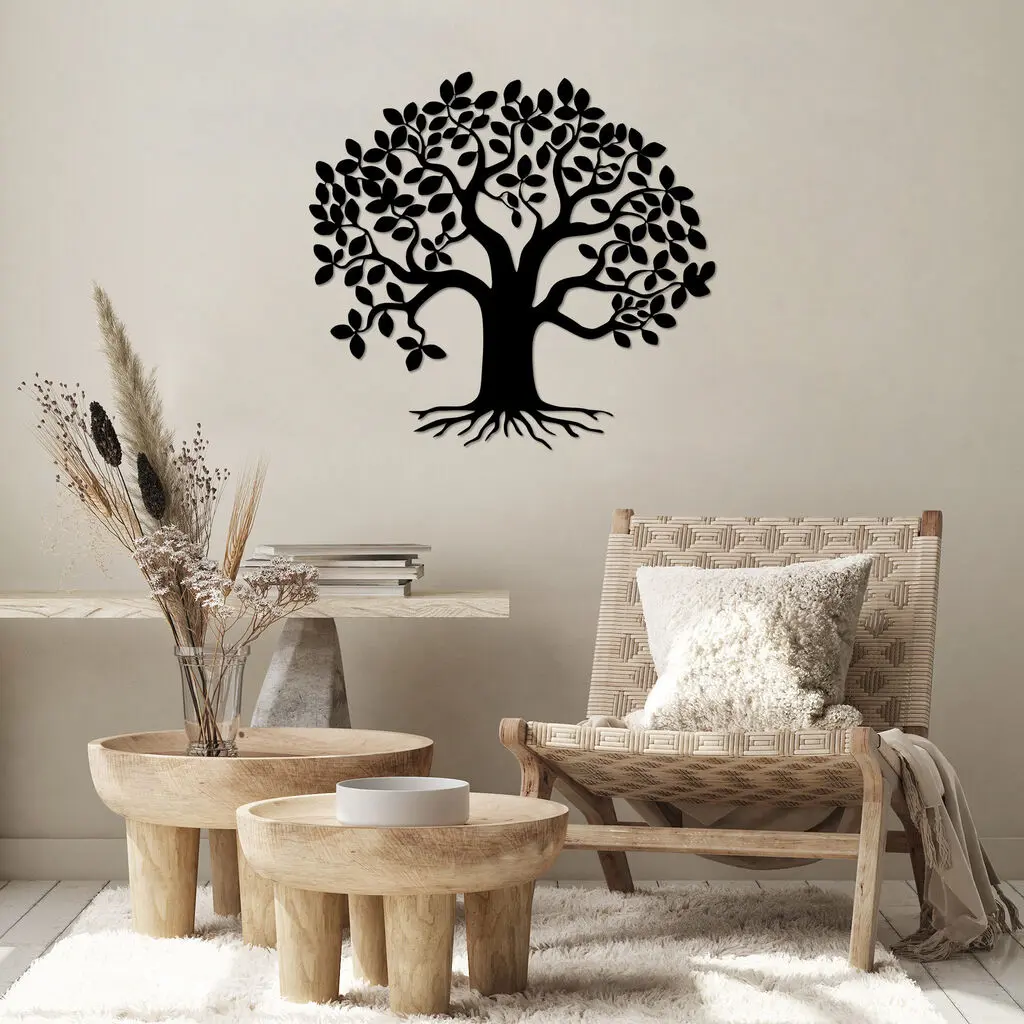 Wallity Zidna dekoracija Monumental Tree 9, 70 x 65 cm, Crna