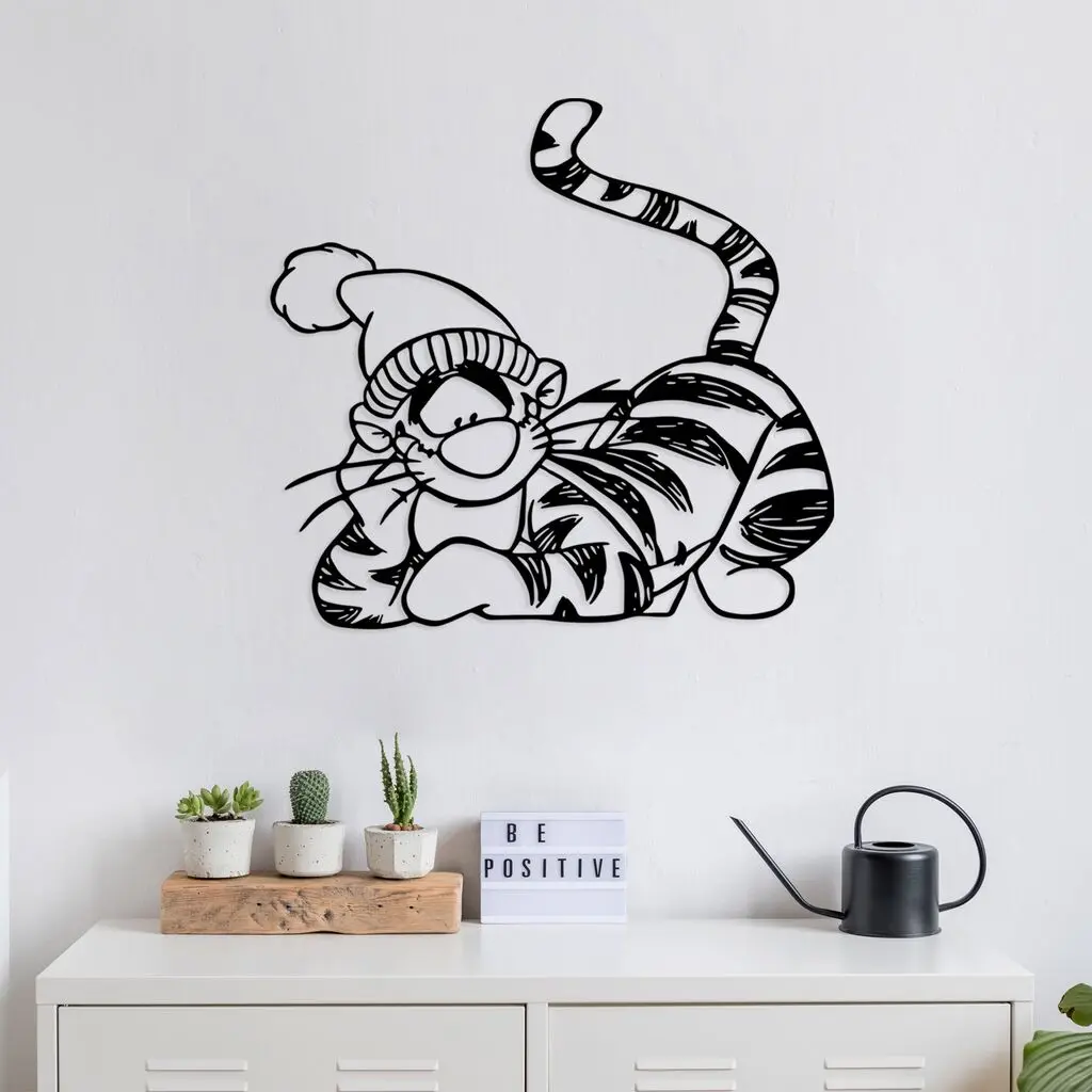 Wallity Zidna dekoracija Tigger, 66 x 70 cm, Crna