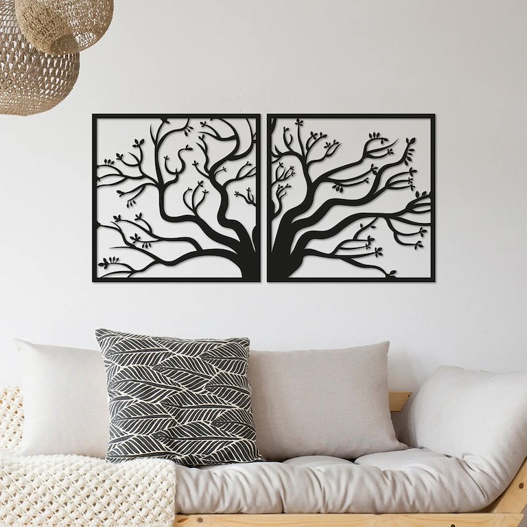 Wallity Zidna dekoracija Tree, 100x50 cm, 1.5 mm, Crna