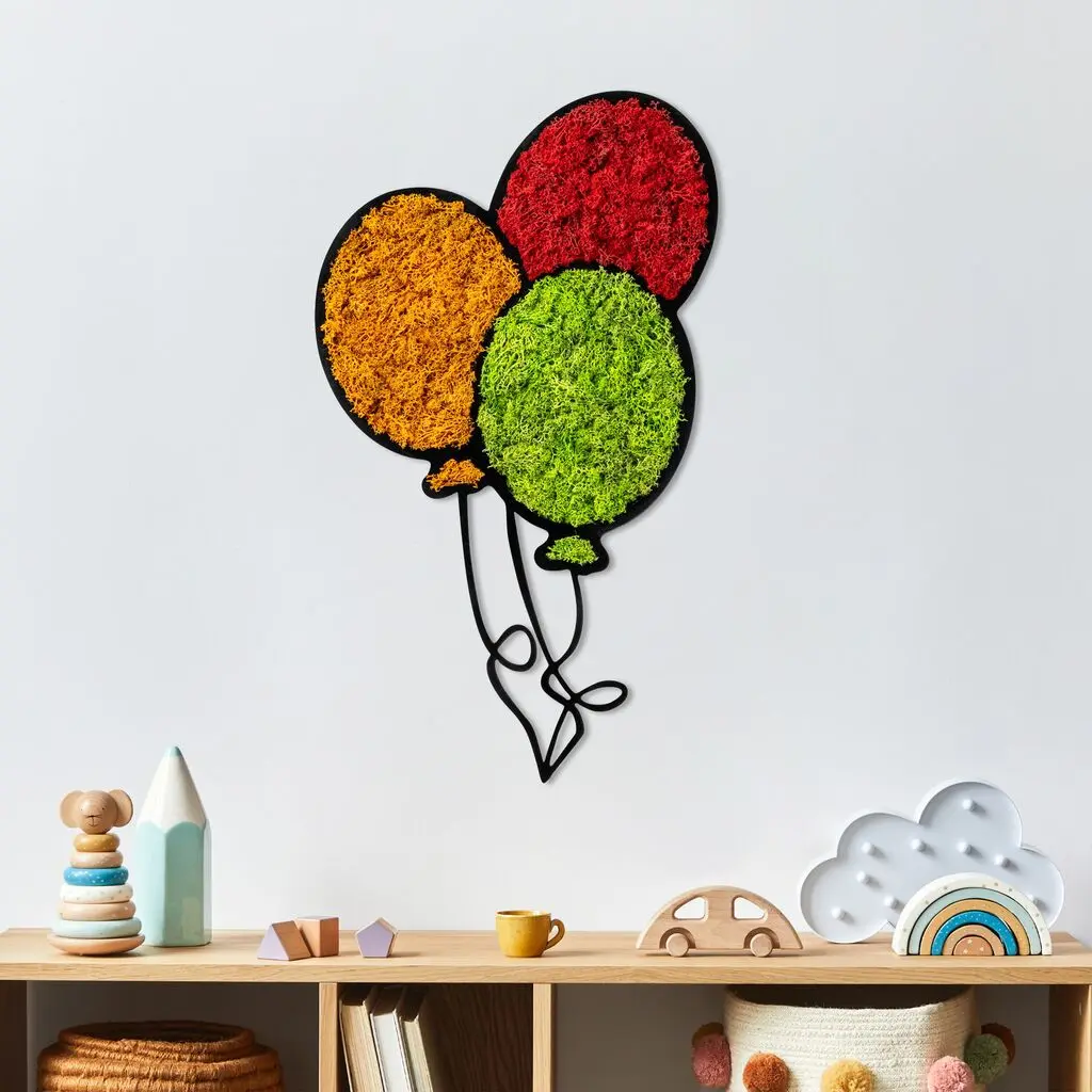 Wallity Zidna dekoracija Moss - Balloons, 62 x 36 cm, Crvena
