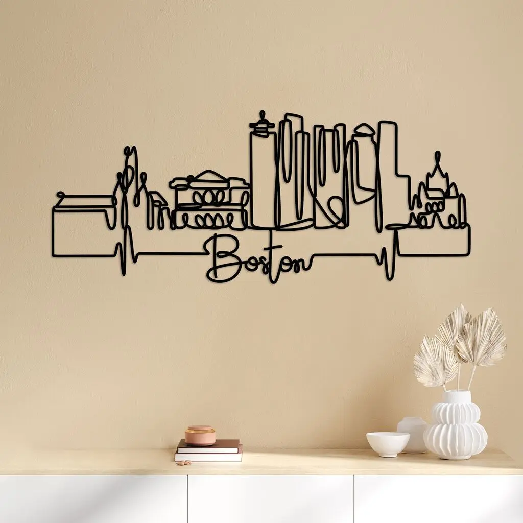 Wallity Zidna dekoracija Boston, 120 x 47 x 1,5 cm, Crna
