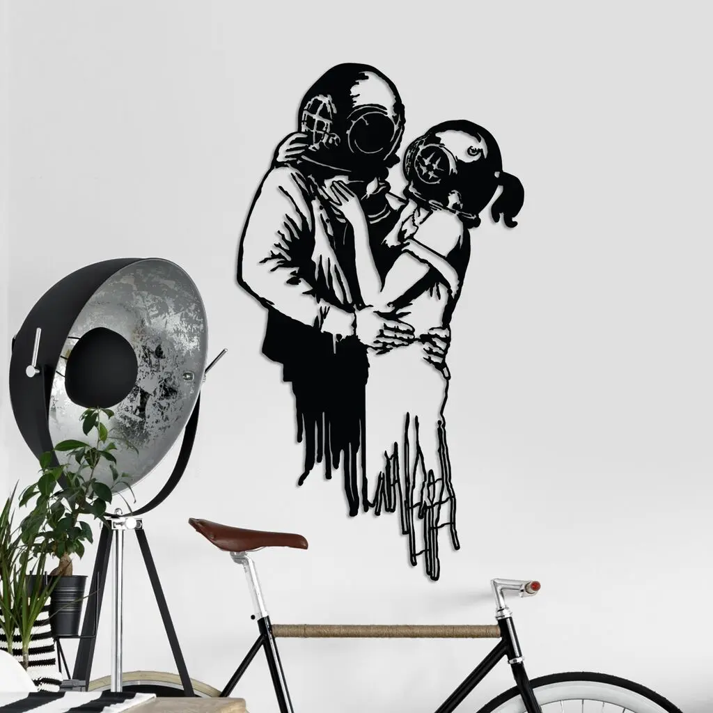 Wallity Zidna dekoracija Banksy 11, 47 x 85 cm, Crna