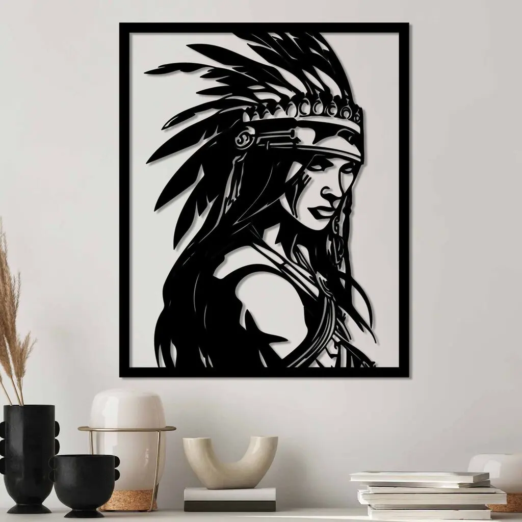 Wallity Zidna dekoracija Tribal Chief, 45 x 56 cm, Crna