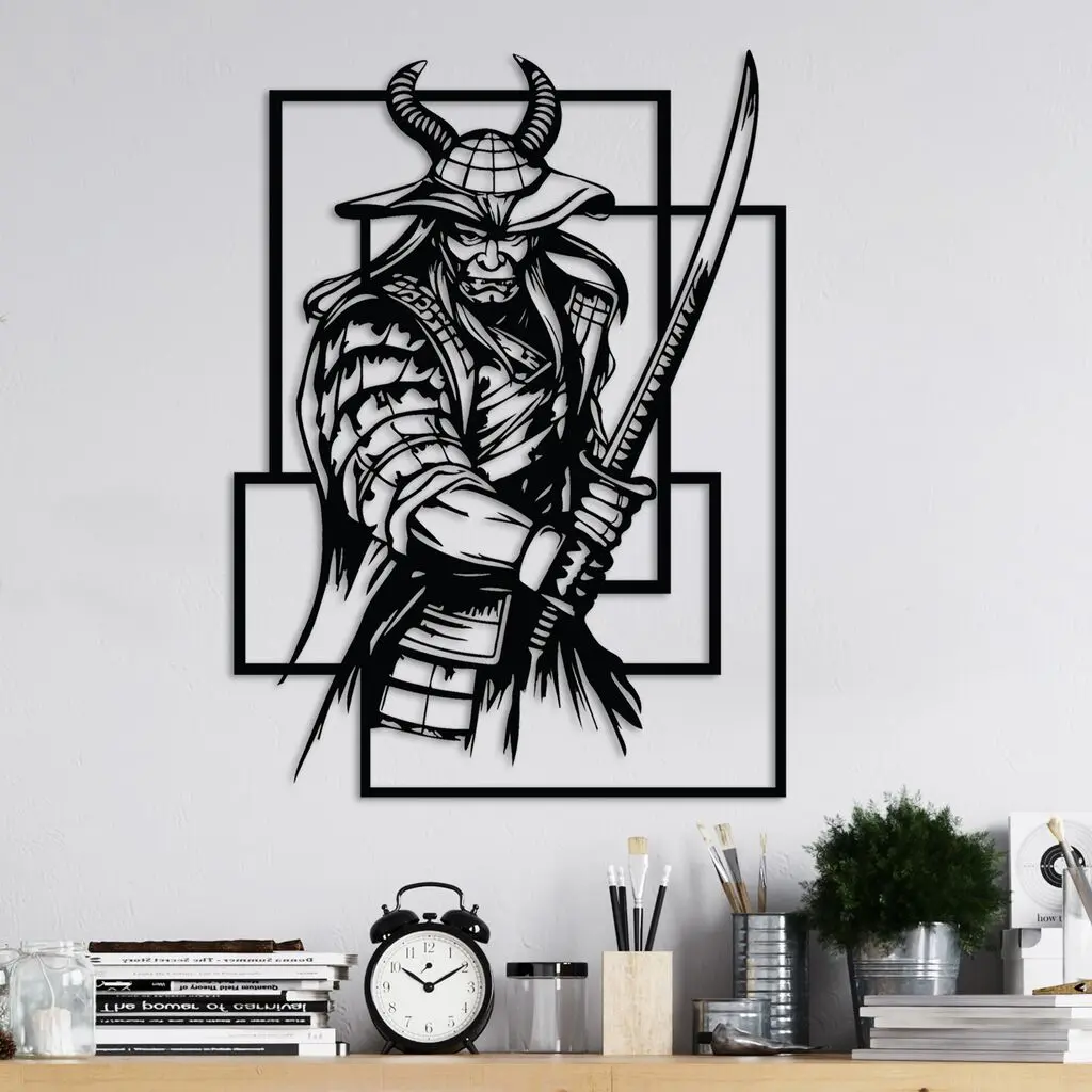 Wallity Zidna dekoracija Samurai, 41 x 55 cm, Crna