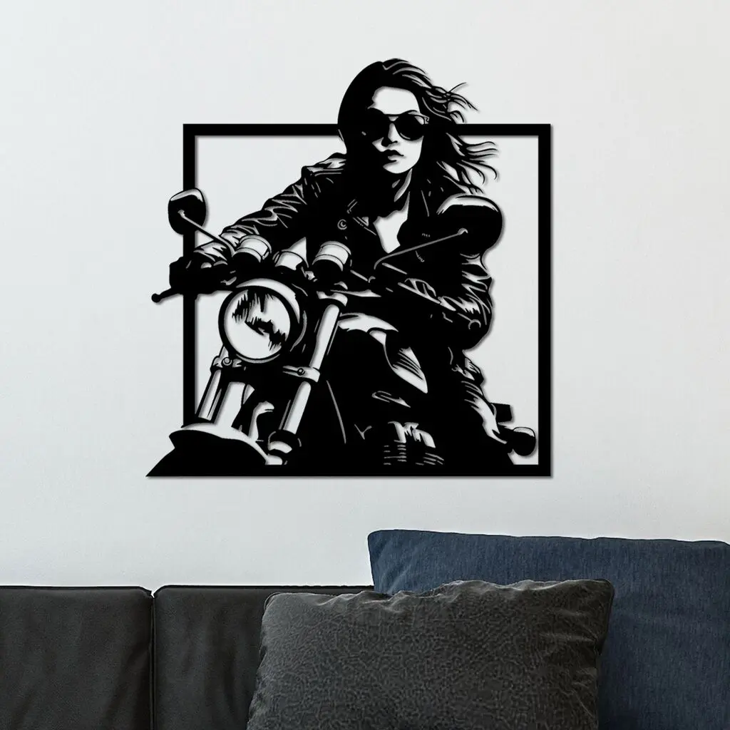Wallity Zidna dekoracija Rider, 52 x 54 cm, Crna