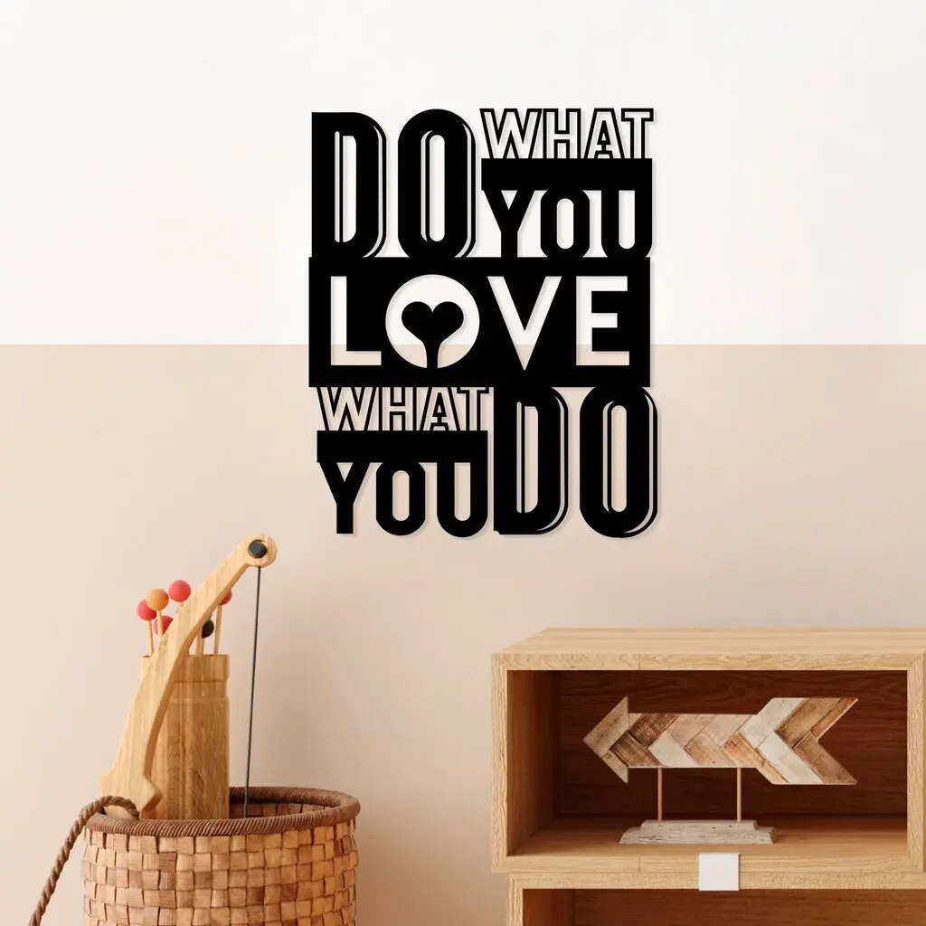 Wallity Zidna dekoracija What Do You Love, 57 x 70 cm, Crna