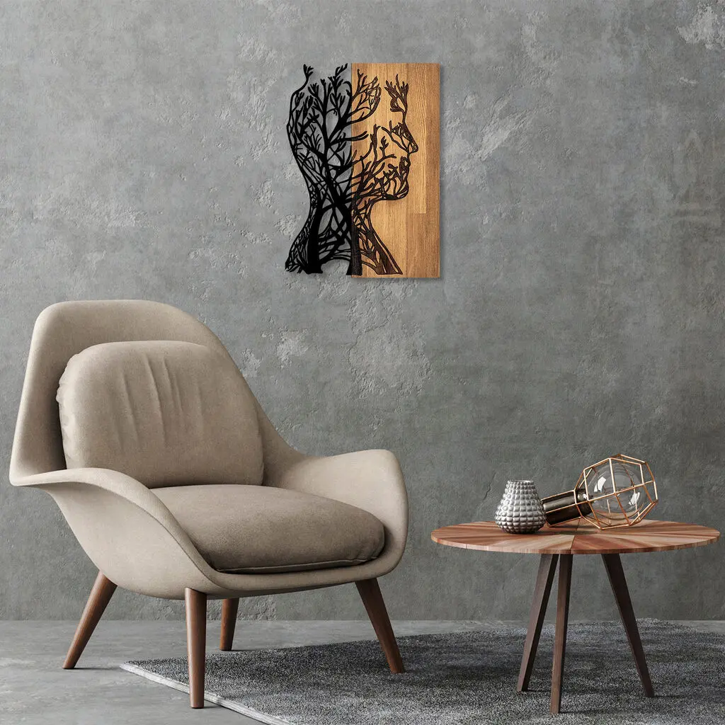 Wallity Zidna dekoracija Tree Man - 319, 49 x 3 x 58 cm, Crna