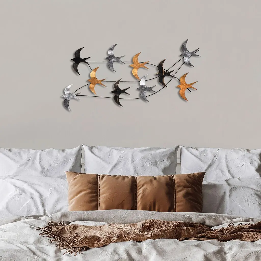 Wallity Zidna dekoracija Flock of Swallows 2, 45 x 104 x 8 cm, Šarena