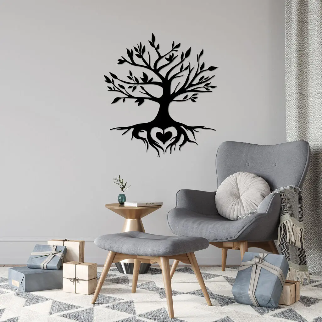 Wallity Zidna dekoracija Tree And Heart, 67 x 79 cm, Crna