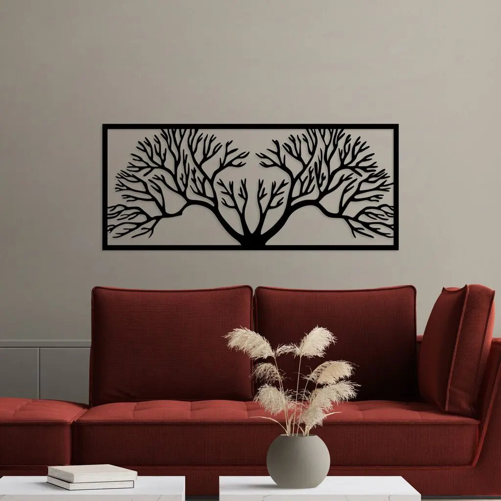 Wallity Zidna dekoracija Horn Tree, 38 x 90 cm, Crna