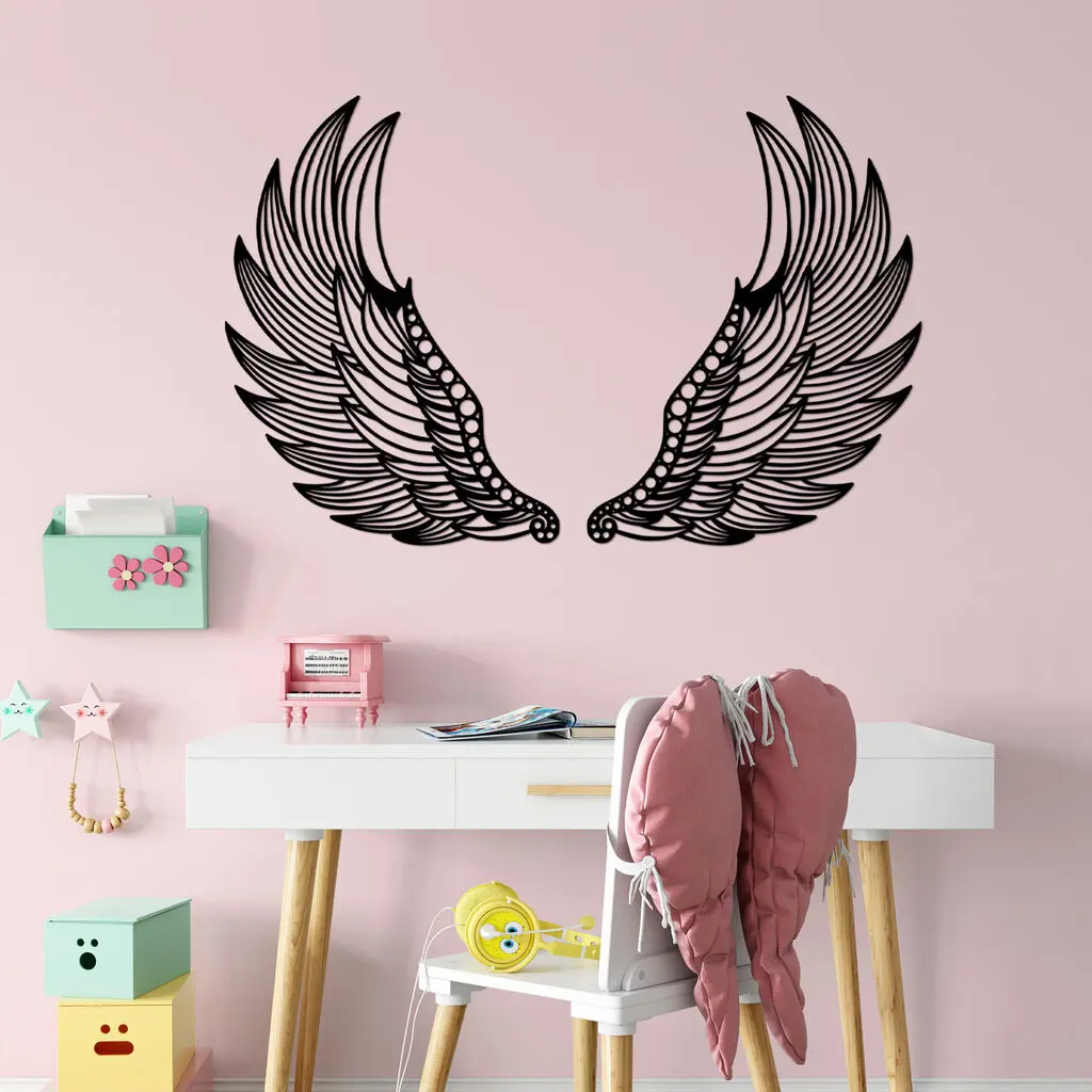Wallity Zidna dekoracija Angel Wings - 525, 48 x 65 cm, Crna