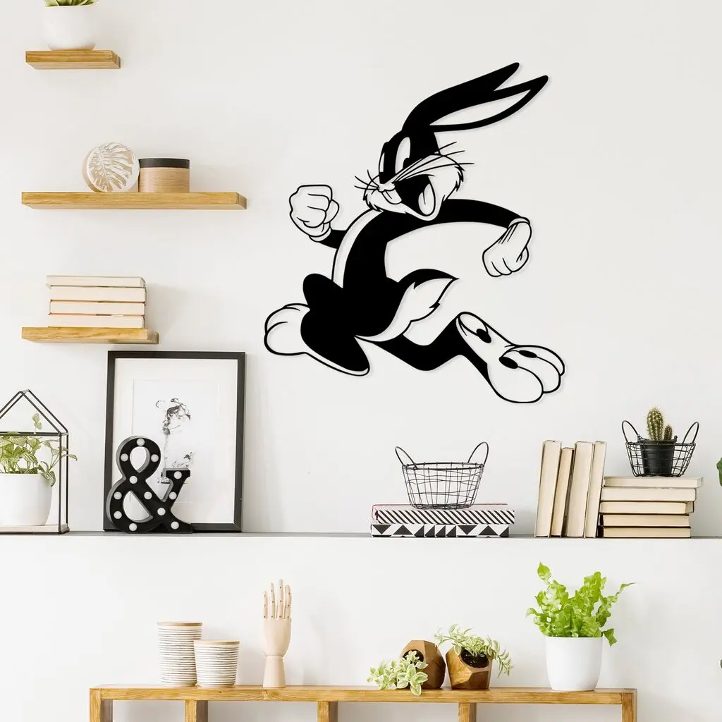 Wallity Zidna dekoracija Bugs Bunny 2, 62 x 70 cm, Crna