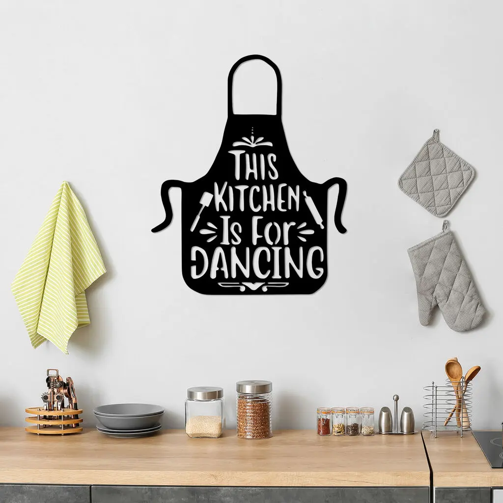 Wallity Zidna dekoracija This Kitchen Is For Dancing - 459, 57 x 70 cm, Crna