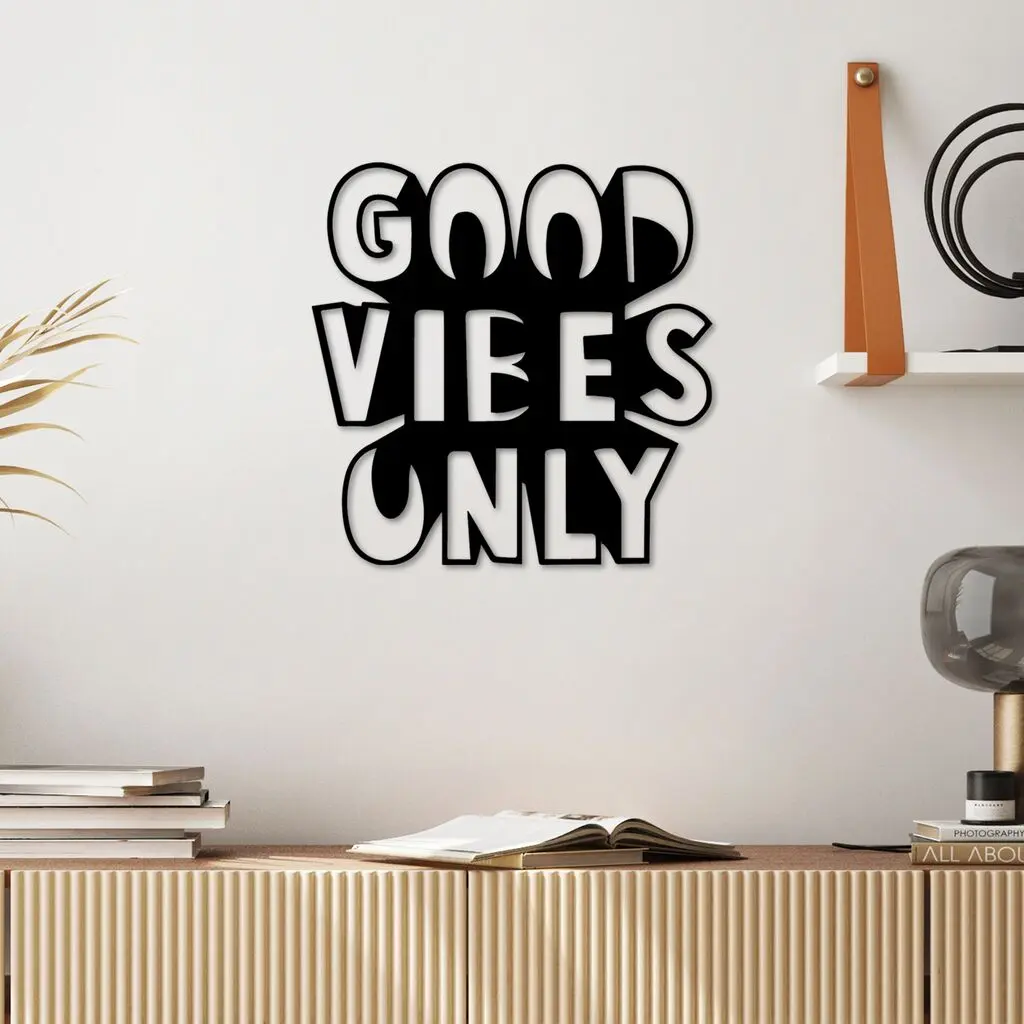 Wallity Zidna dekoracija Good Vibes Only 8, 50 x 50 cm, Crna