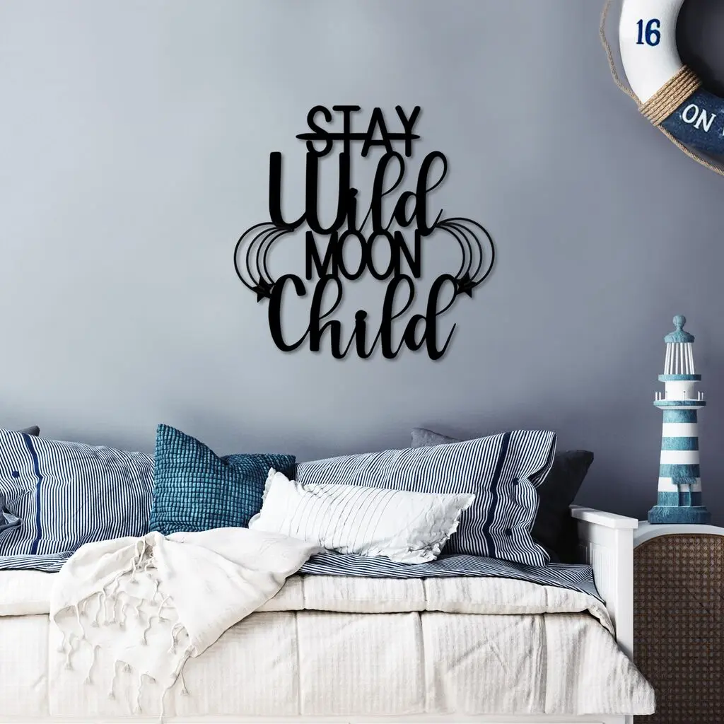 Wallity Zidna dekoracija Stay Child, 50 x 48 cm, Crna