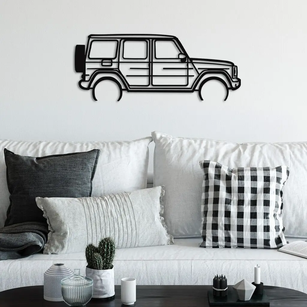 Wallity Zidna dekoracija Mercedes G-Class, 73 x 30 cm, Crna