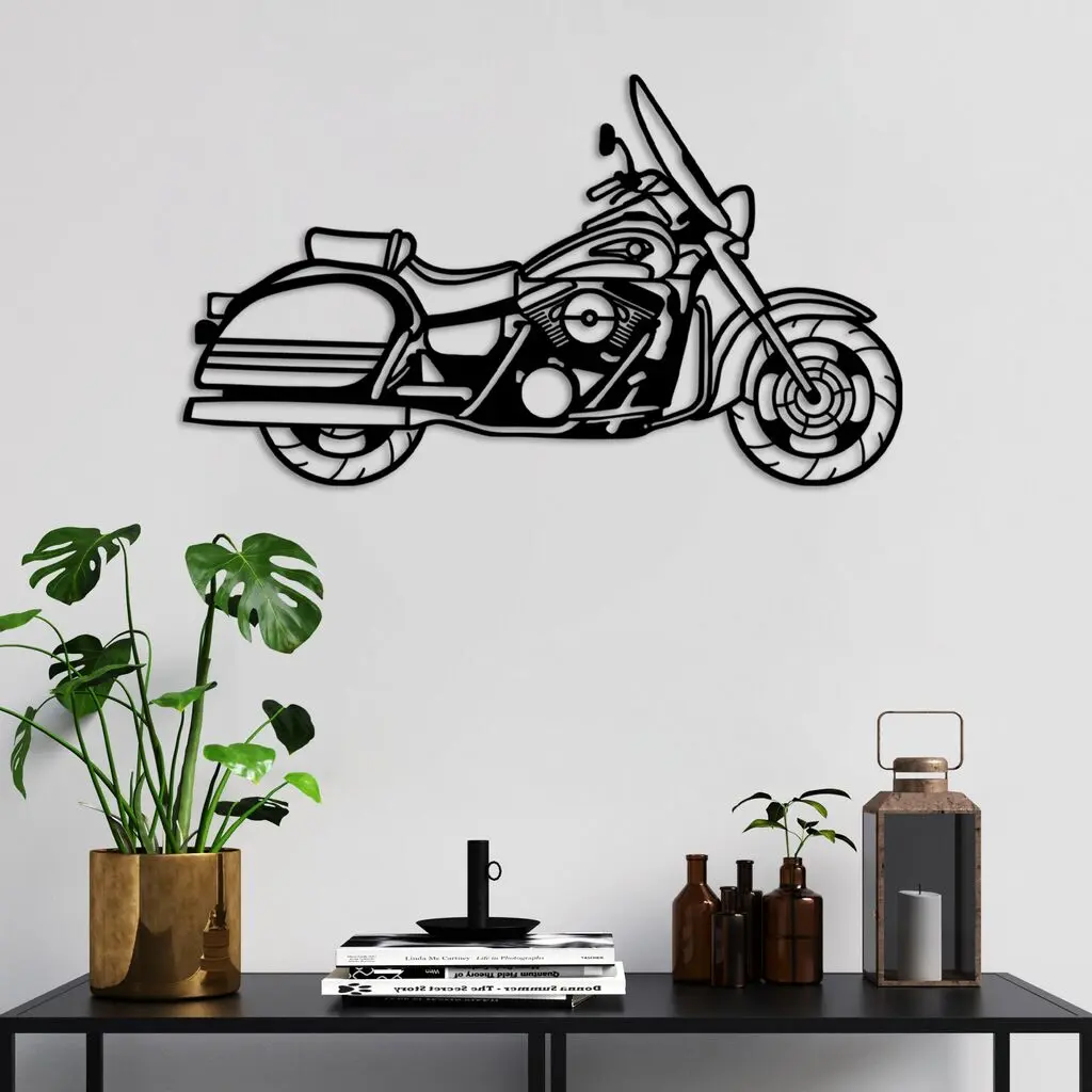 Wallity Zidna dekoracija Motorcycle, 90 x 51 cm, Crna