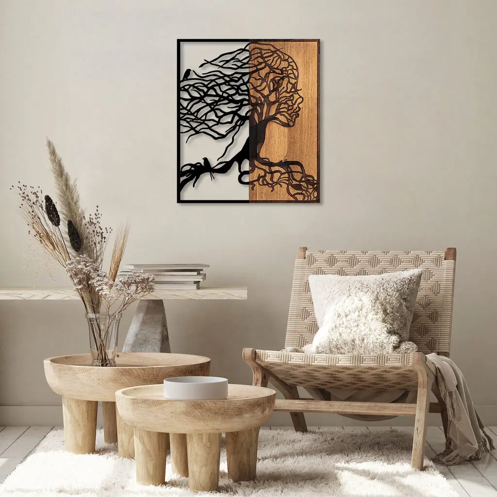 Wallity Zidna dekoracija Tree Woman - 290, 50 x 3 x 58 cm, Crna
