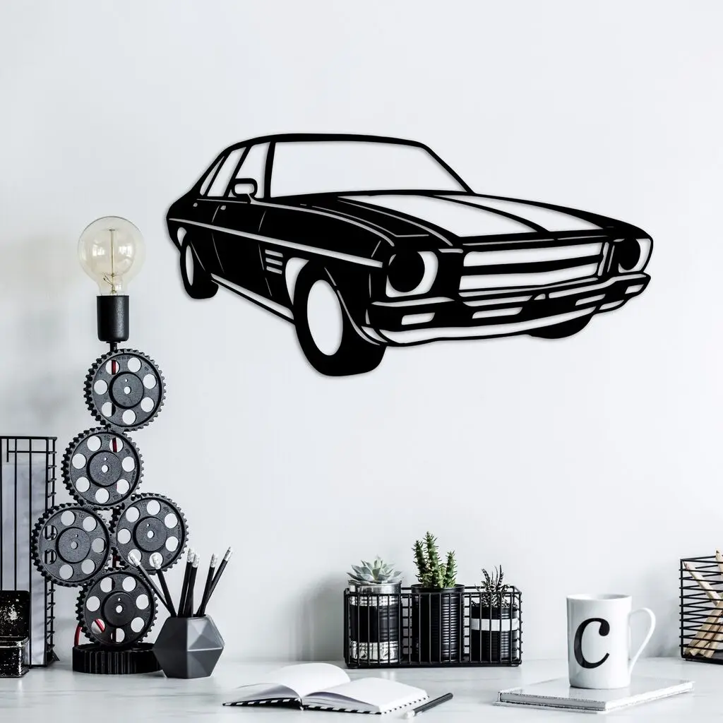 Wallity Zidna dekoracija Holden Monaro Sedan, 60 x 30 cm, Crna