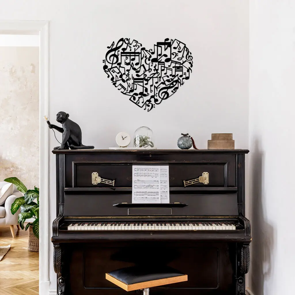 Wallity Zidna dekoracija Musical Love - 507, 57 x 70 cm, Crna