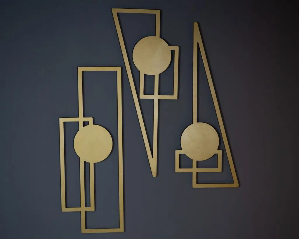 Wallity Zidna dekoracija Trident - APT426, 34 x 85 cm, Gold
