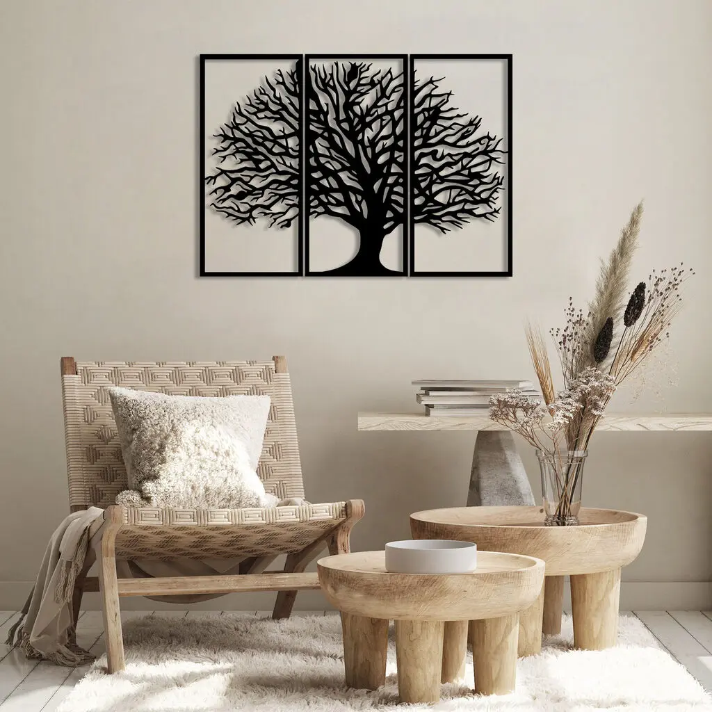 Wallity Zidna dekoracija Monumental Tree - 308, 69 x 98 cm, Crna
