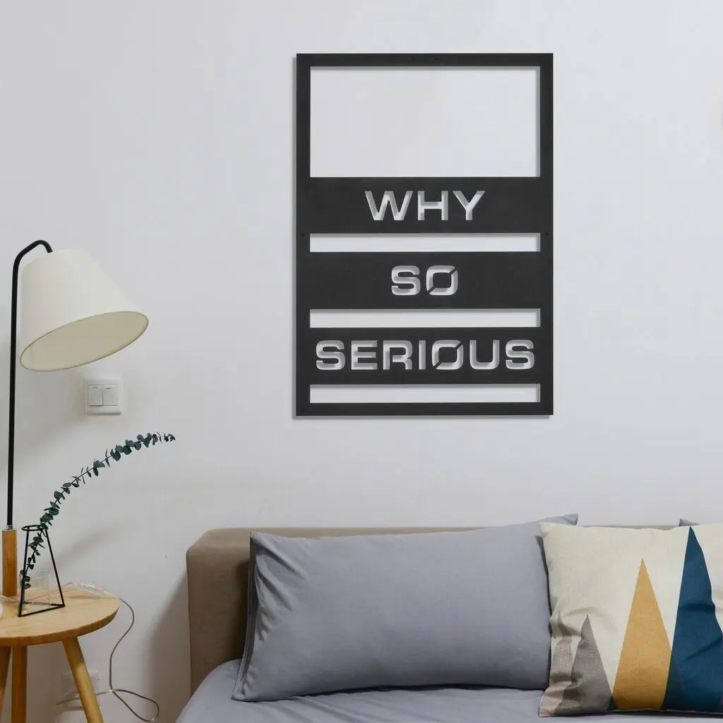 Wallity Zidna dekoracija Why So Serious, 50 x 70 cm, Crna
