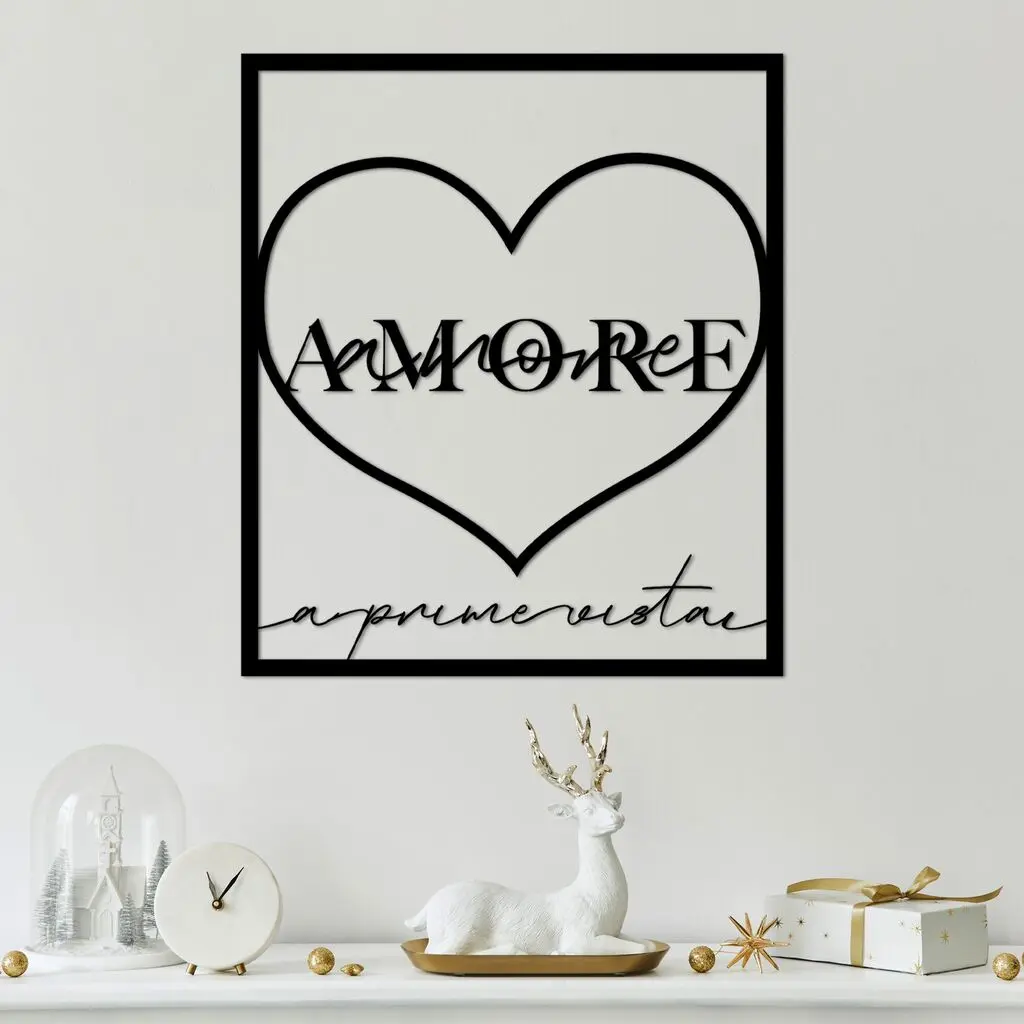 Wallity Zidna dekoracija Amore Prima Vista 2, 49 x 56 cm, Crna