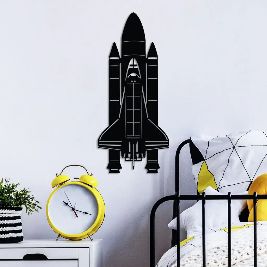 Wallity Zidna dekoracija Space Shuttle, 60 x 27 cm, Crna