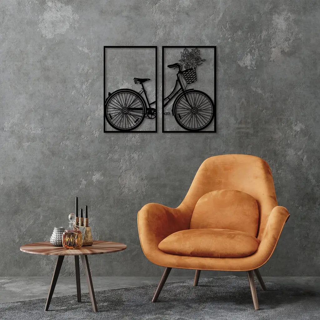 Wallity Zidna dekoracija Nostalgic Bike - 271, 43 x 70 cm, Crna
