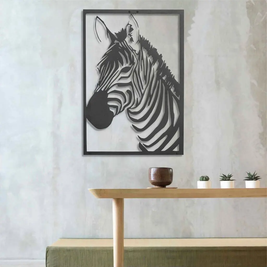 Wallity Zidna dekoracija Zebra, 50 x 70 cm, Crna