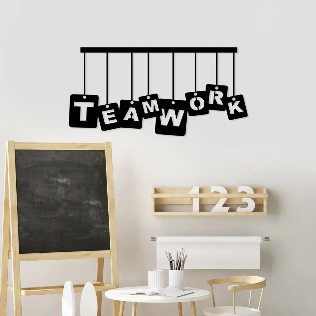 Wallity Zidna dekoracija Teamwork, 35 x 70 cm, Crna