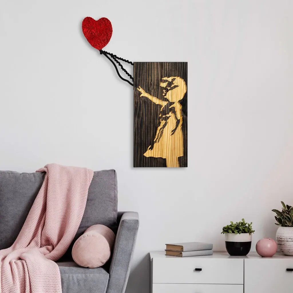 Wallity Zidna dekoracija Banksy - 15-1, 60x83 cm, Crna