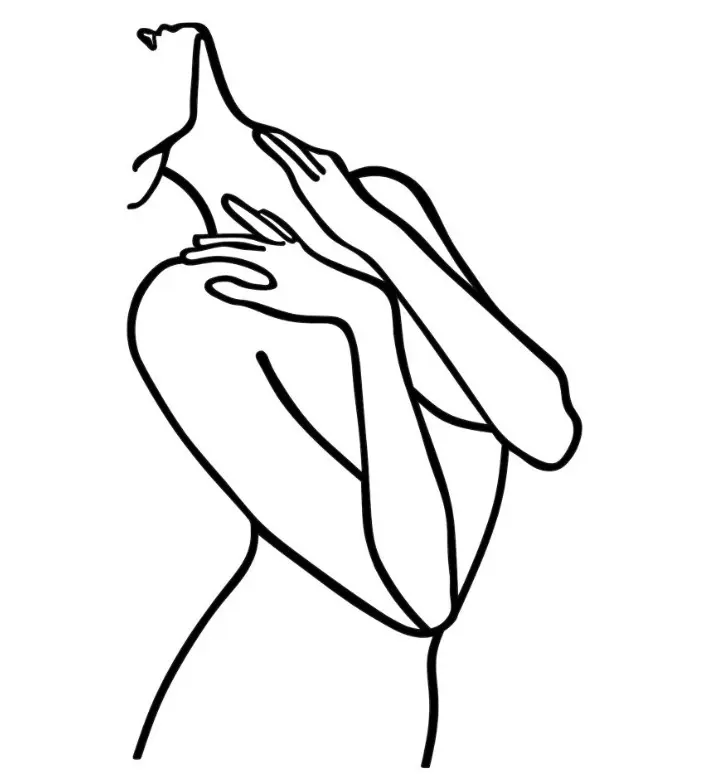Wallity Zidna dekoracija Woman Lines, 53x86cm, Crna