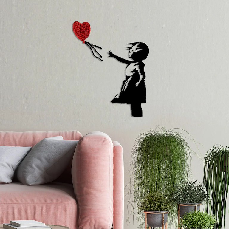 Wallity Zidna dekoracija Banksy-13-1, 105x85 cm, 1.5 mm, Crno-crvena