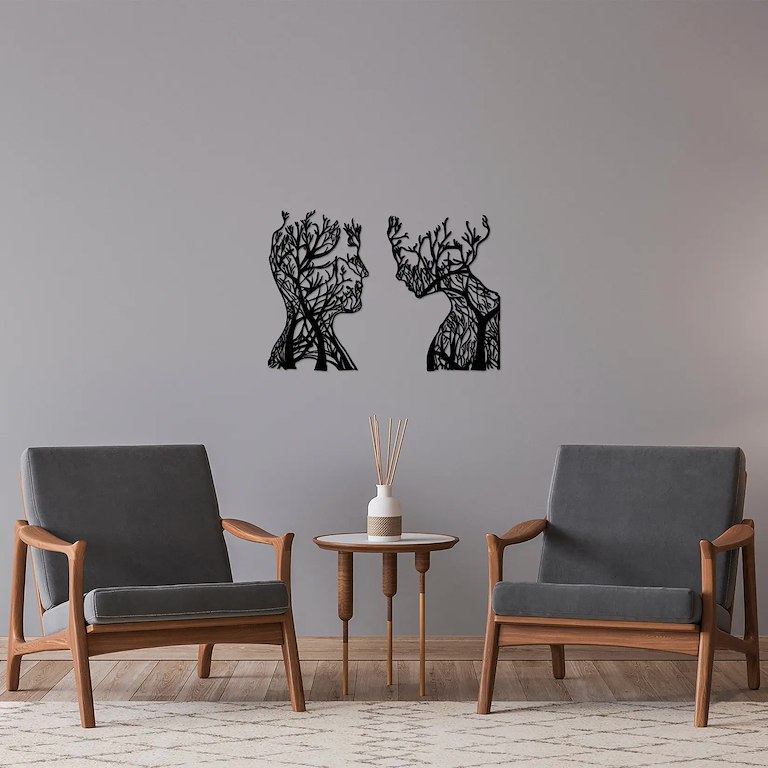 Wallity Zidna dekoracija Tree Man And Woman-325, 27x43cm 28x38cm 1.5 mm, Crna