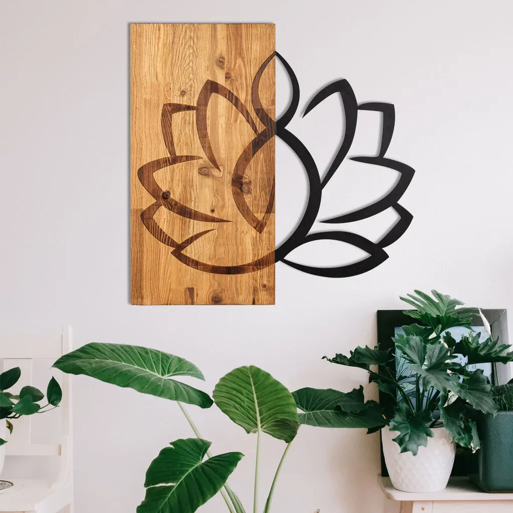 Wallity Zidna dekoracija Lotus, 58x58 cm, Smeđe boje