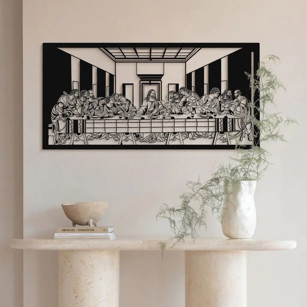 Wallity Zidna dekoracija The Last Supper- APT380, 46x95cm, Crna
