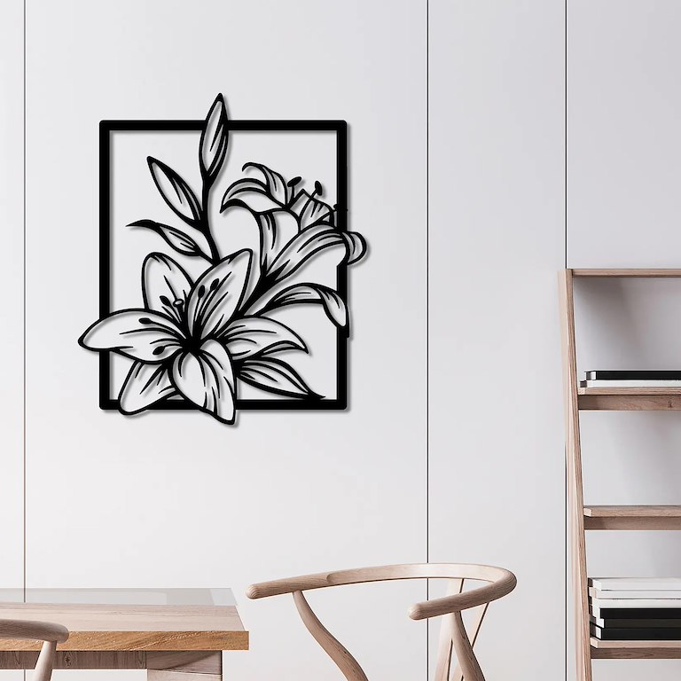 Wallity Zidna dekoracija Lily, 74x85 cm, 1.5 mm, Crna