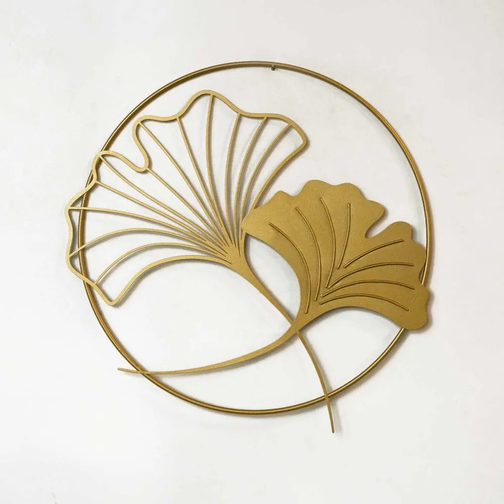 Wallity APT620 Zidna dekoracija Ginkgo Leaf, 49x49cm, Zlatne boje
