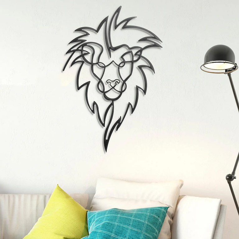 Wallity Zidna dekoracija Lion, 50x70 cm 2 mm, Crna
