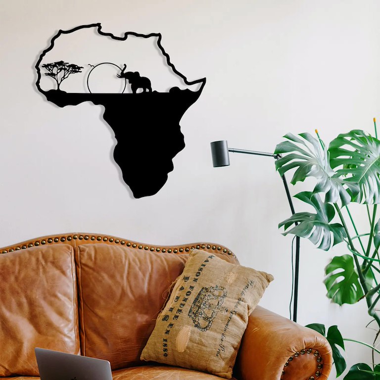 Wallity Zidna dekoracija African 1, 55x57 cm, 1.2mm, Crna