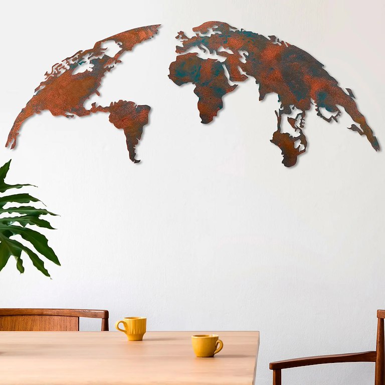 Wallity Zidna dekoracija World Map, 150 cmx59 cm, Šarena