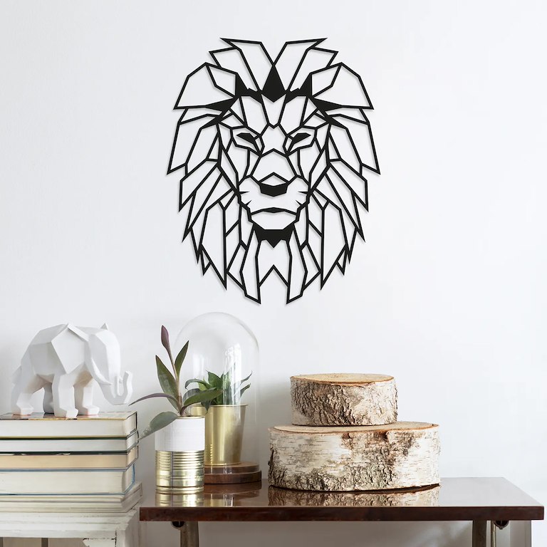 Wallity Zidna dekoracija Lion, 40x50 cm, 1.5 mm, Crna