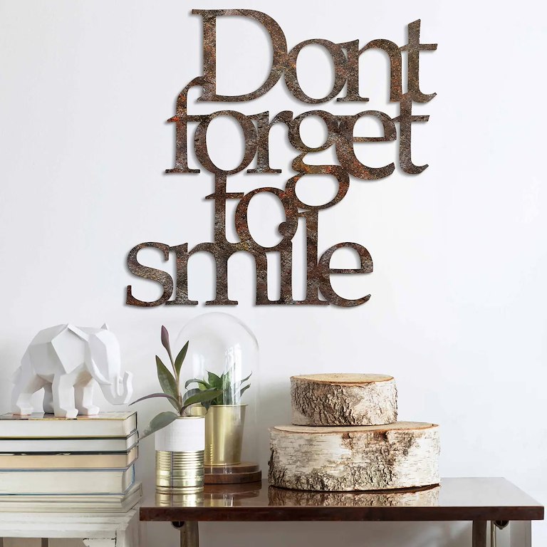 Wallity Zidna dekoracija Rusty Dont Forget For Smile, 67x70 cm, Braon