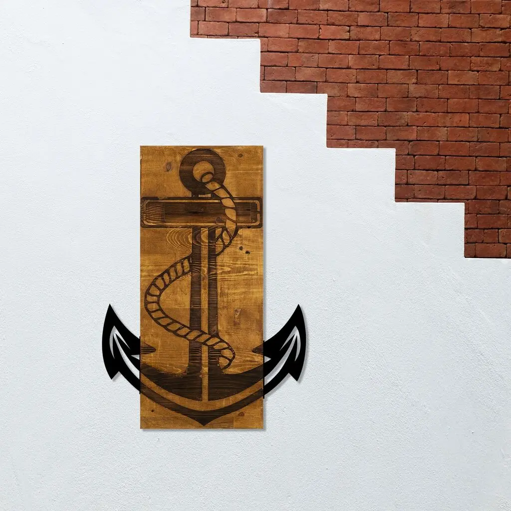 Wallity Zidna dekoracija Anchor, 41x58 cm, Smeđe boje