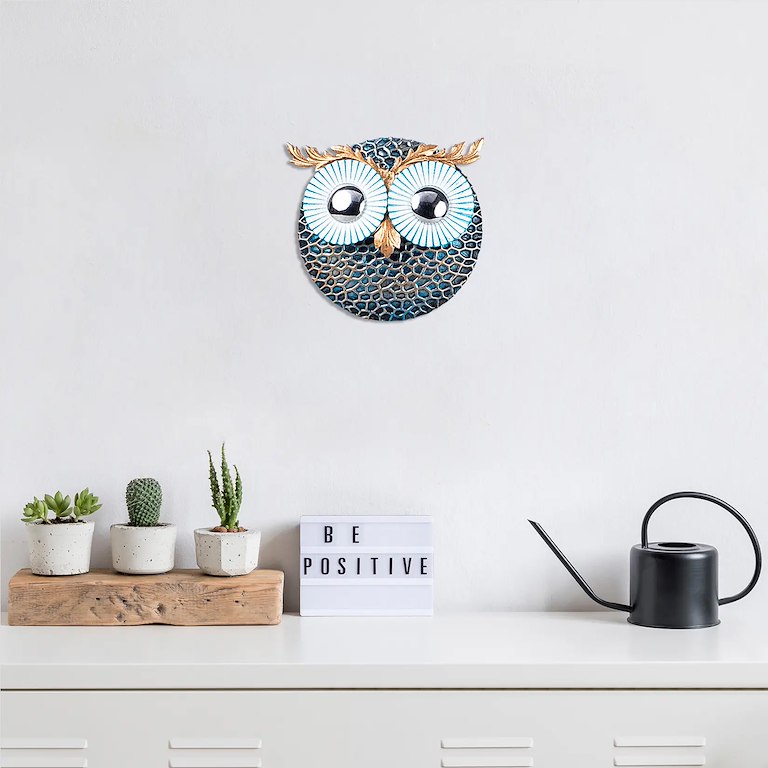 Wallity Zidna dekoracija Owl 3, 19x19 cm, Šarena