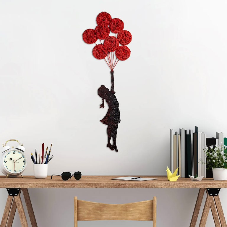 Wallity Zidna dekoracija Banksy-11-1, 100x34 cm, 1.5 mm, Crno-crvena