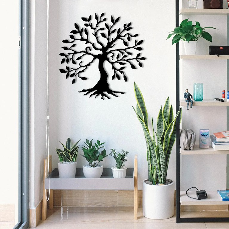 Wallity Zidna dekoracija Tree, 60x60 cm, 1.2mm, Crna